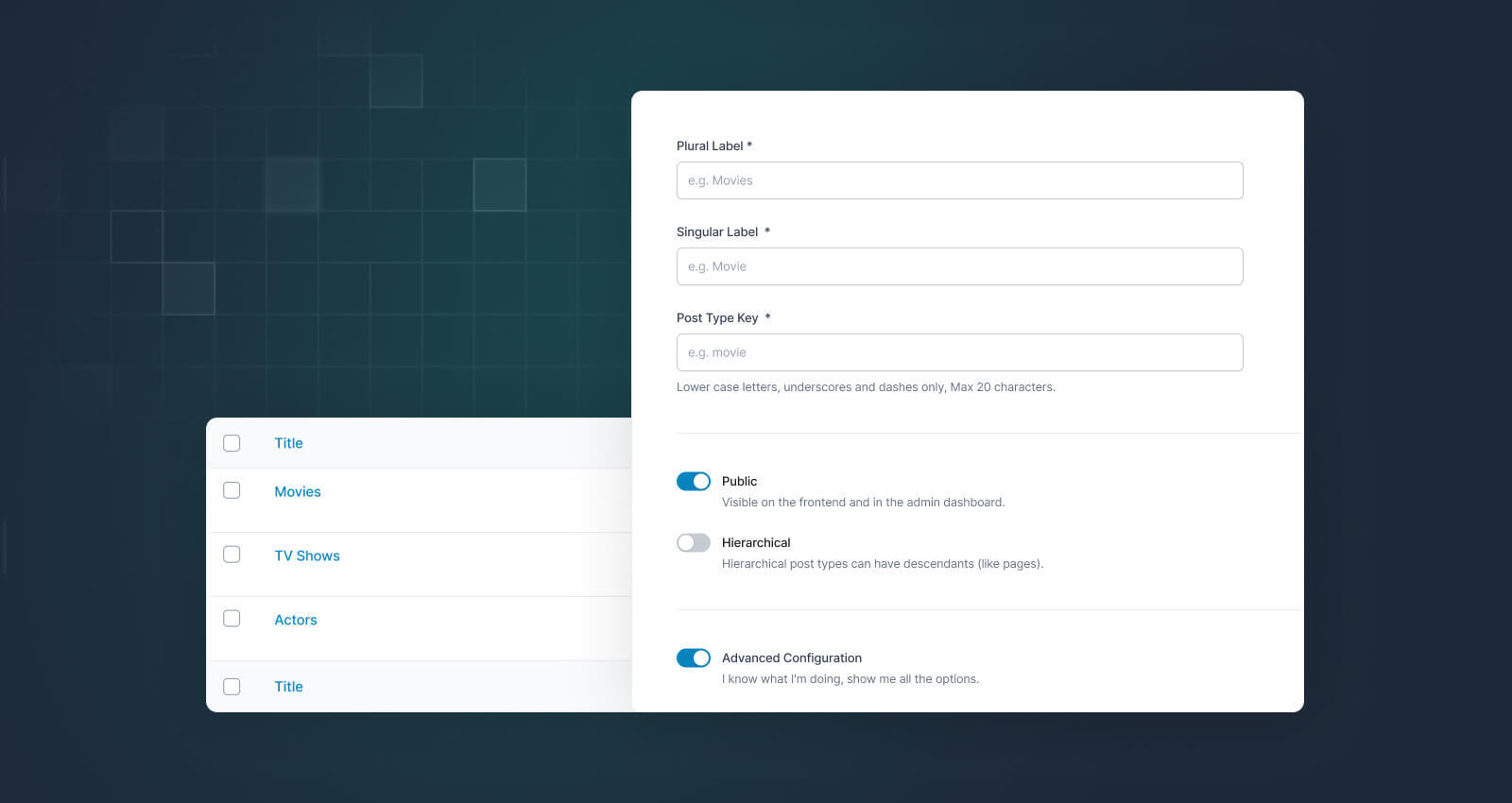 ACF Post Types And Taxonomies